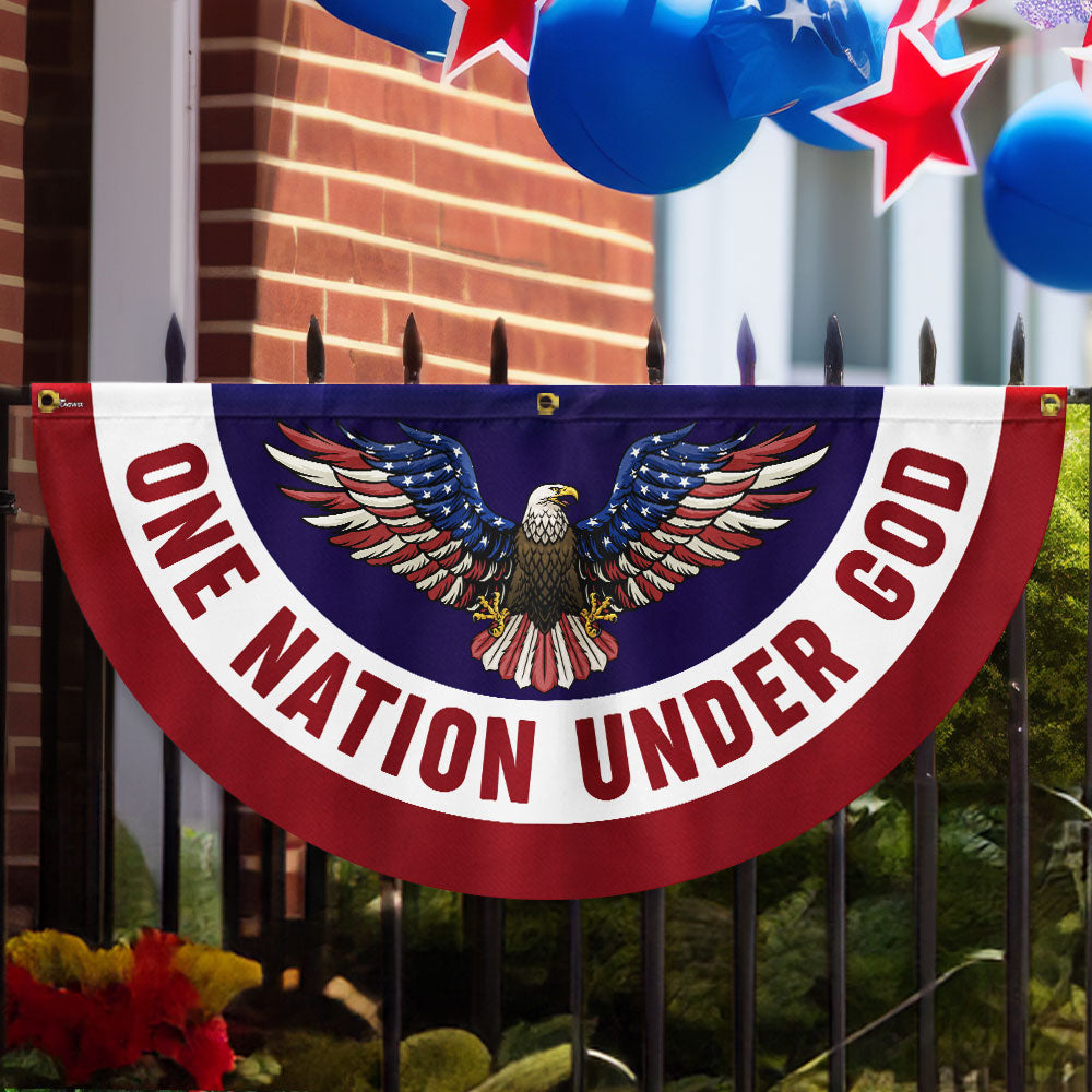 One Nation Under God Patriotic Eagle Non-Pleated Fan Flag – Flagwix