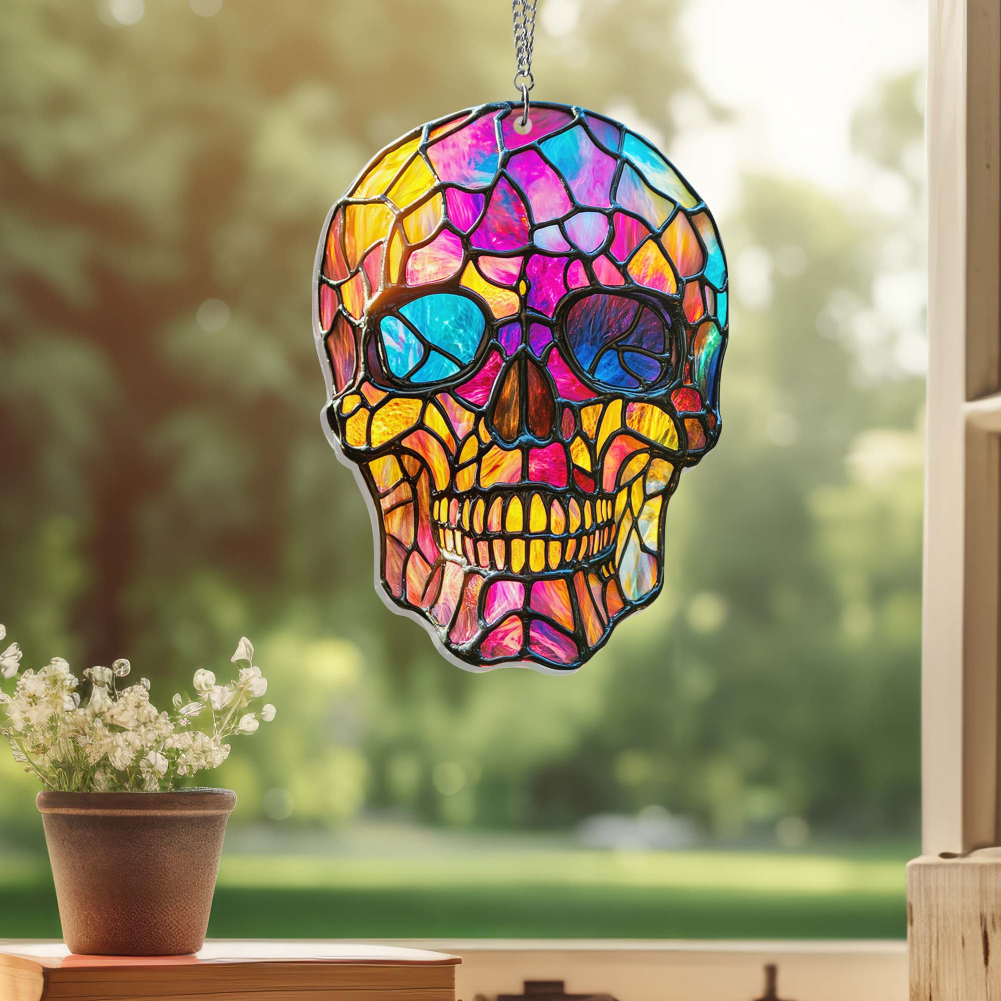 Skull Suncatcher Hanging Sign – Flagwix