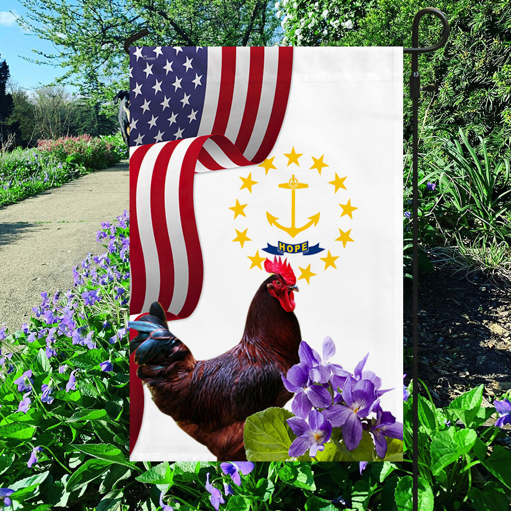 Rhode Island State Rhode Isl. Red and Violet Flower Flag MLN1141Fv36 ...