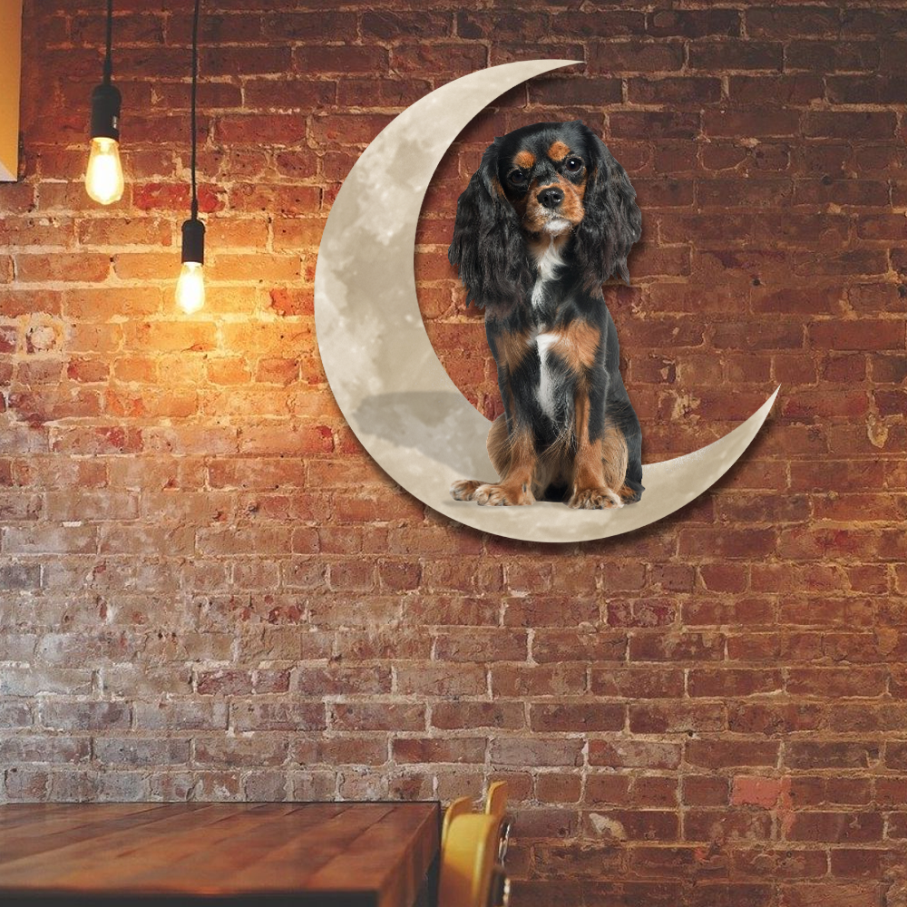 Black And Tan Cavalier On The Moon Hanging Metal Sign QNK879MSv61 – Flagwix