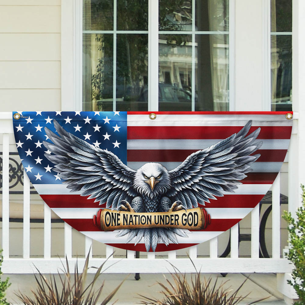 One Nation Under God Patriotic Eagle Non-Pleated Fan Flag – Flagwix