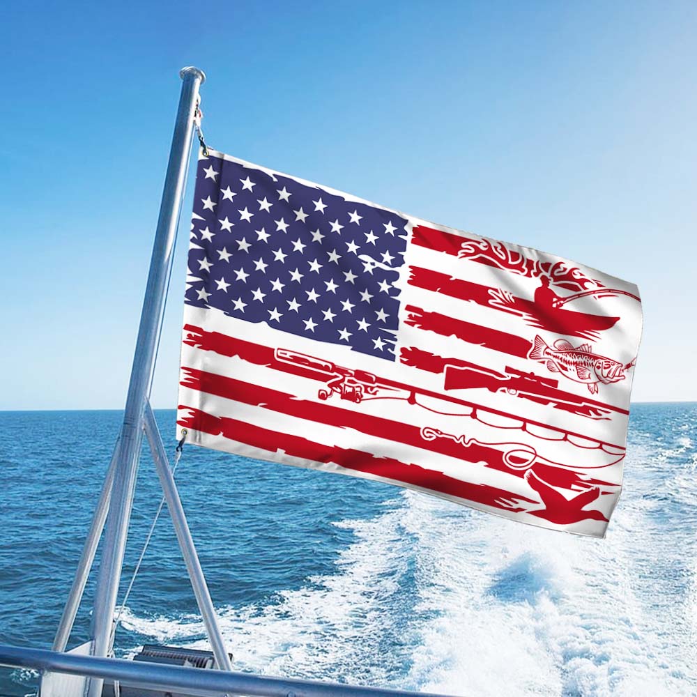 Bass Fishing Hunting American Grommet Flag – Flagwix