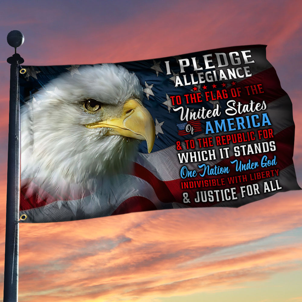 Patriot Eagle Grommet Flag I Pledge Allegiance LHA1996GFv1 – Flagwix