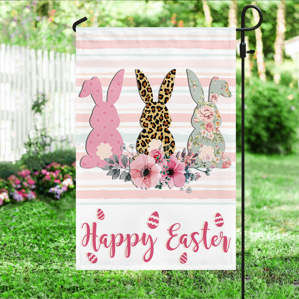 Happy Easter Floral Bunny Flag TQN1024F – Flagwix