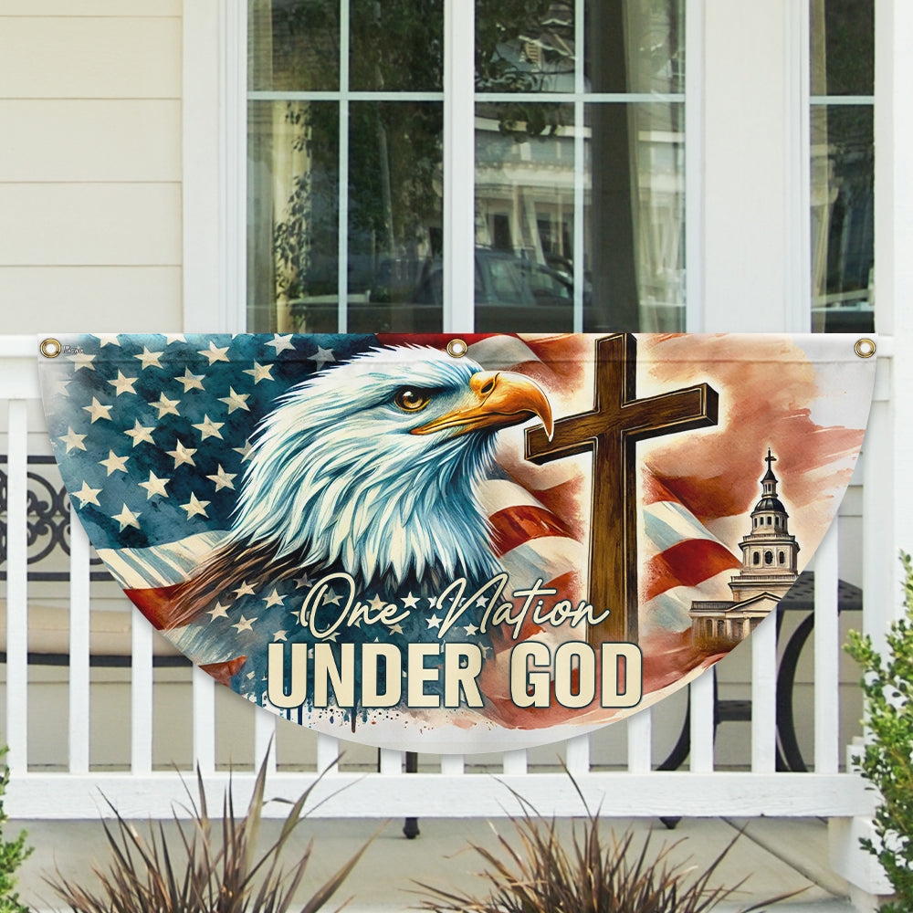One Nation Under God Patriotic Eagle Non-Pleated Fan Flag – Flagwix