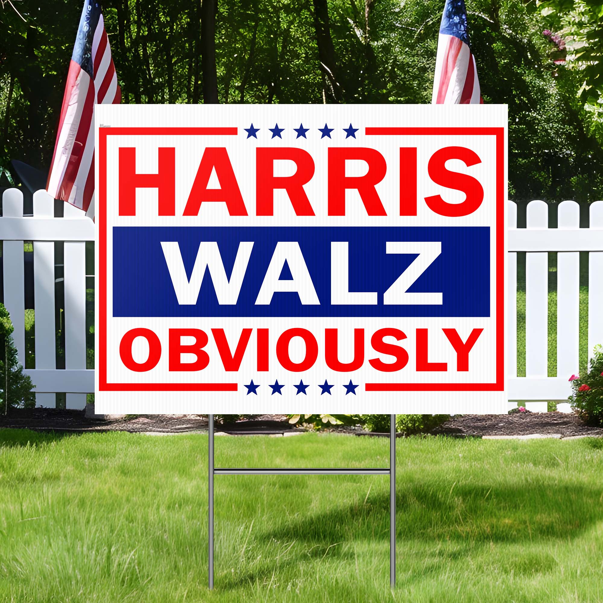 Harris Walz 2024 Obviously Kamala Harris Tim Walz Yard Sign MLN3853YS ...
