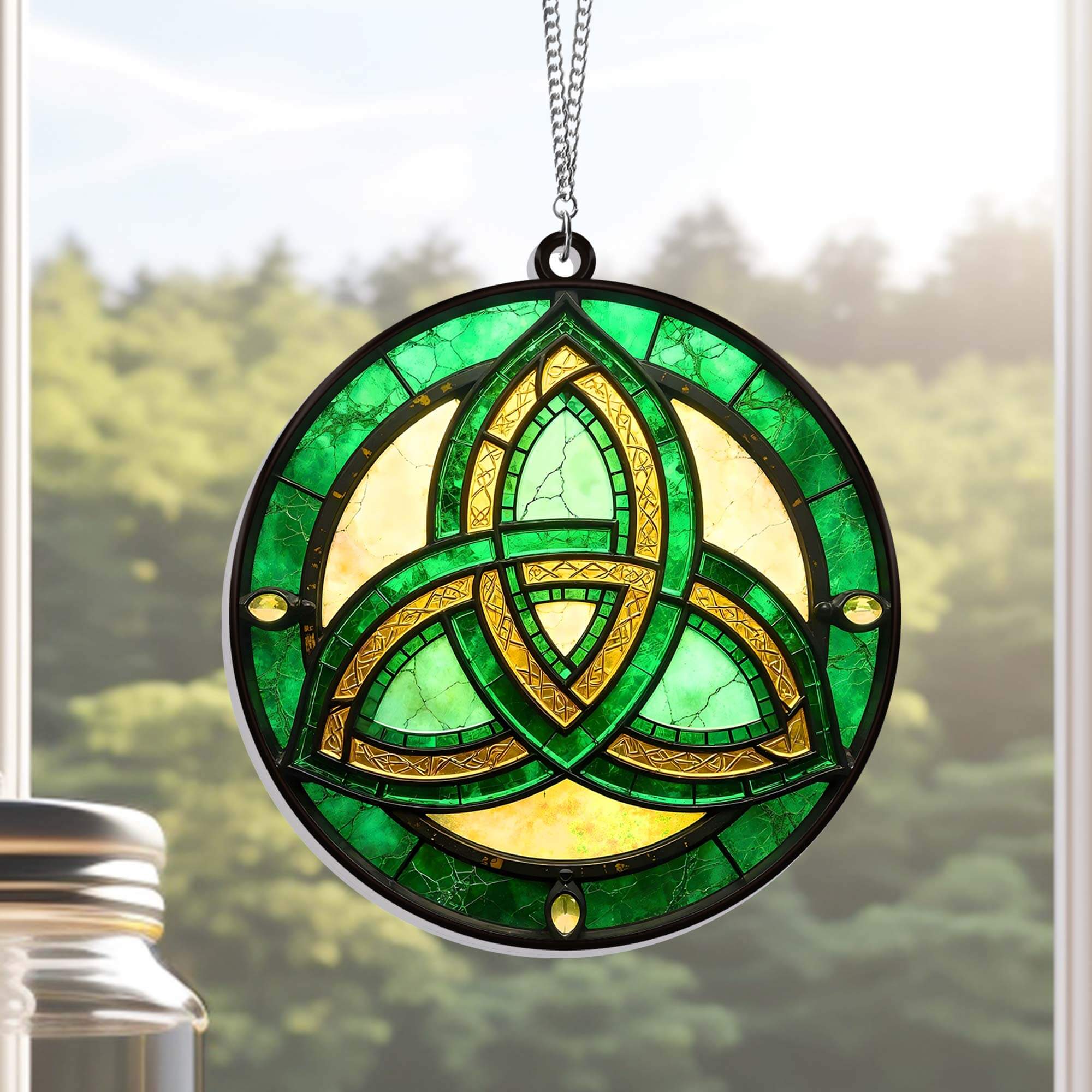 Celtic Trinity Knot Irish St. Patrick's Day Suncatcher Hanging Sign ...