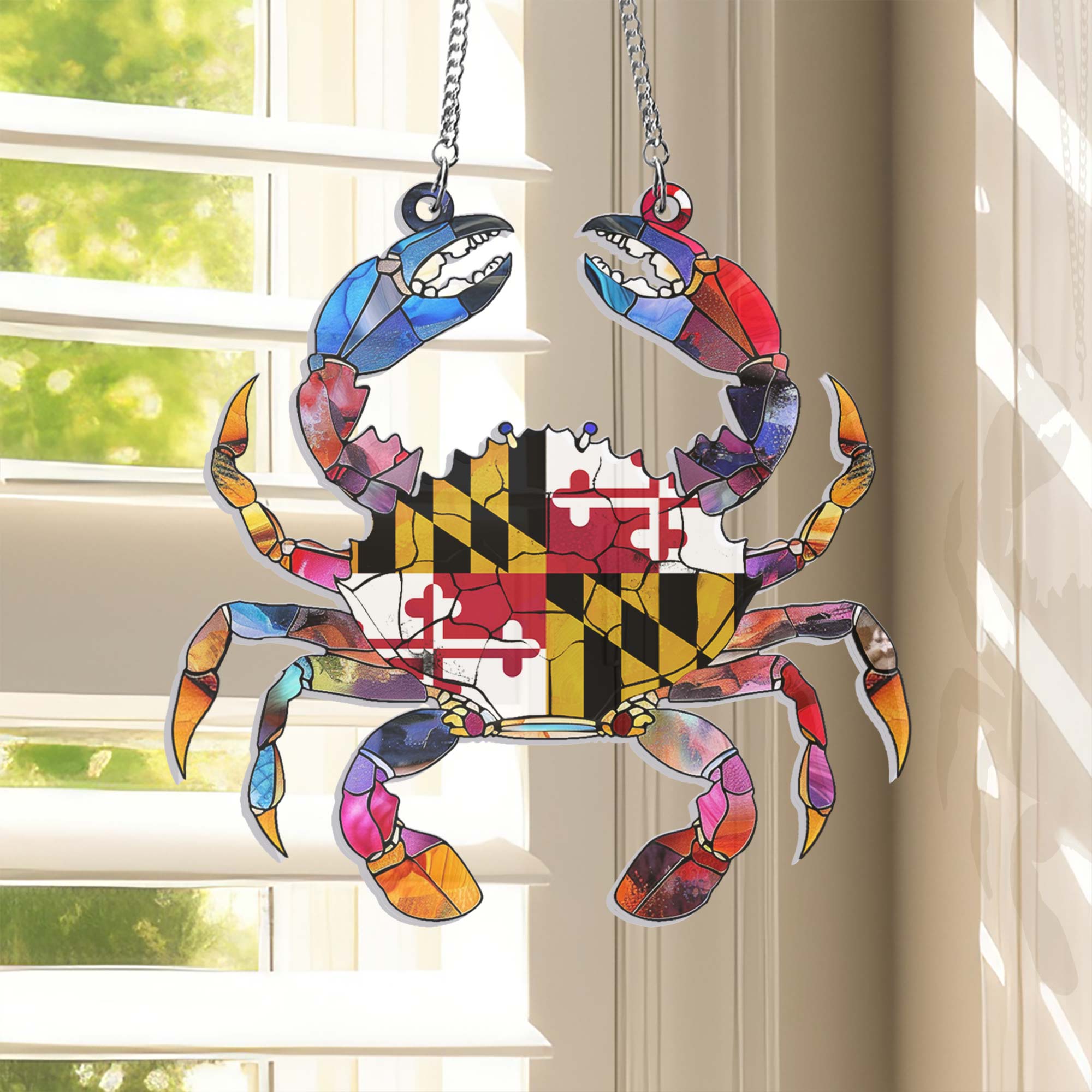 Maryland State Flag Maryland Crab Acrylic Suncatcher Hanging Sign – Flagwix