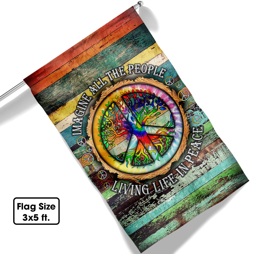 Woodstock Flag - Hippie Flag - Imagine All The People Living Life In P ...