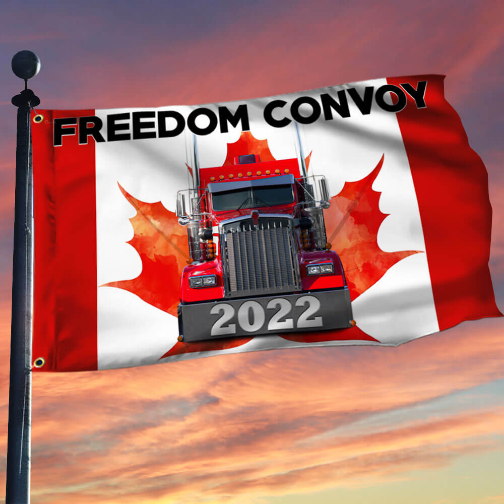 Canadian Freedom Convoy 2022 Flag, Truckers For Freedom, Mandate Freed ...