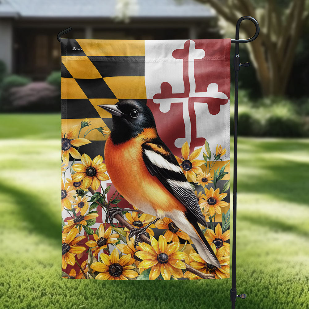 Maryland Baltimore Oriole And Black-eyed Susan Flag – Flagwix