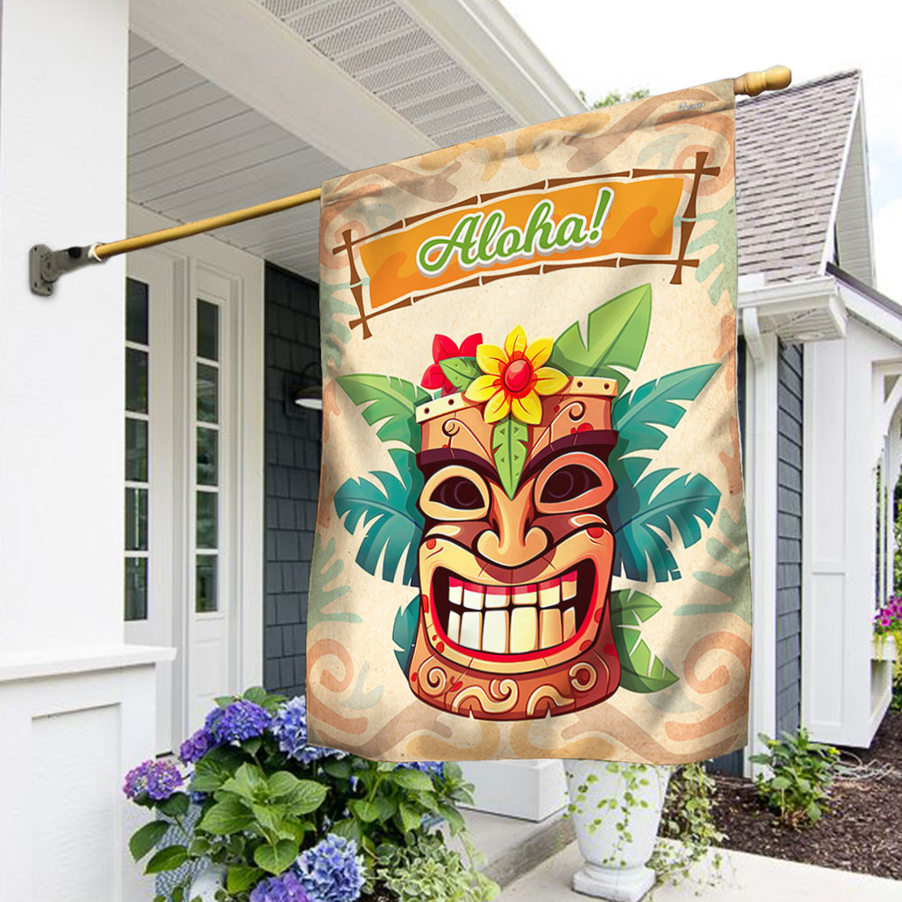 Aloha Hawaiian Tiki Luau Party Flag, Summer decor – Flagwix