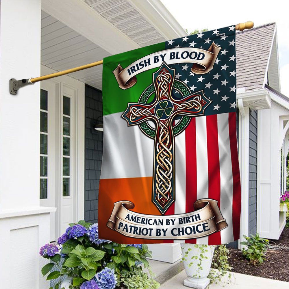 FLAGWIX Irish Celtic Cross Saint Patrick's Day Flag Irish By Blood Ame ...