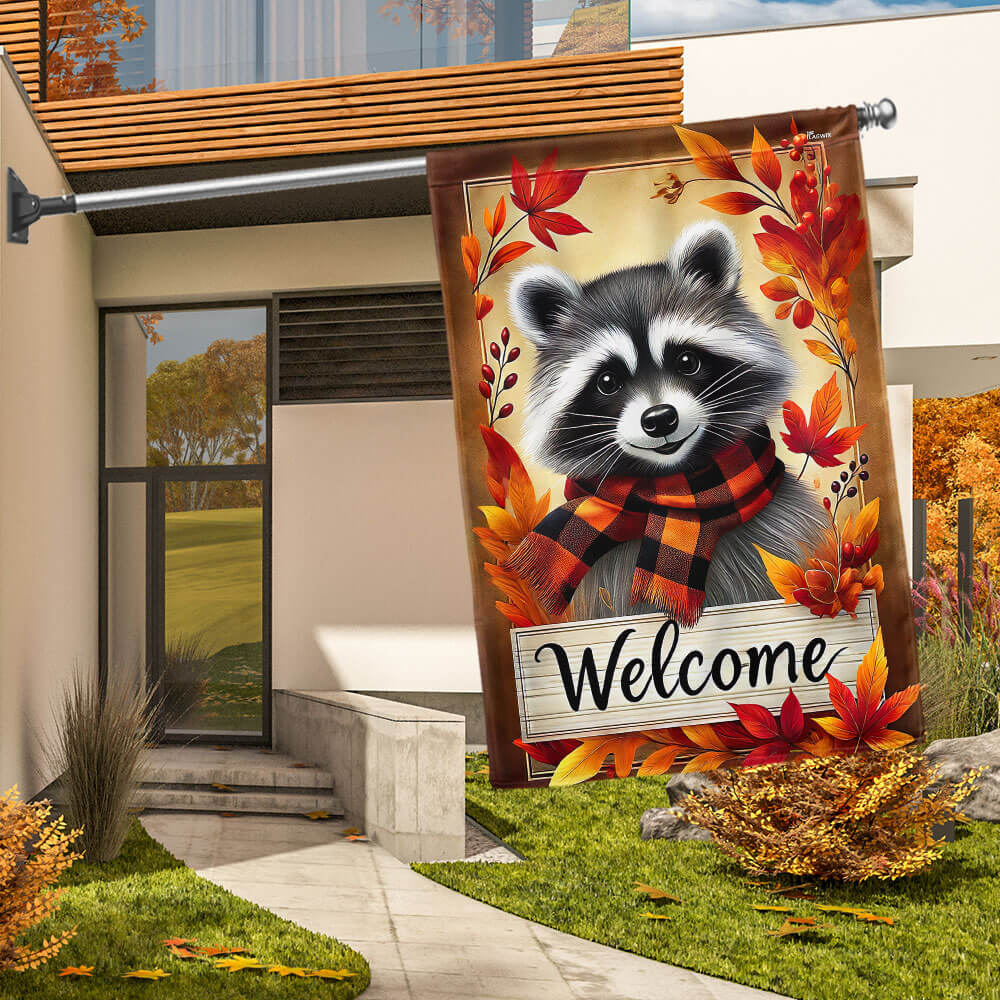 Raccoon Welcome Fall Fag – Flagwix