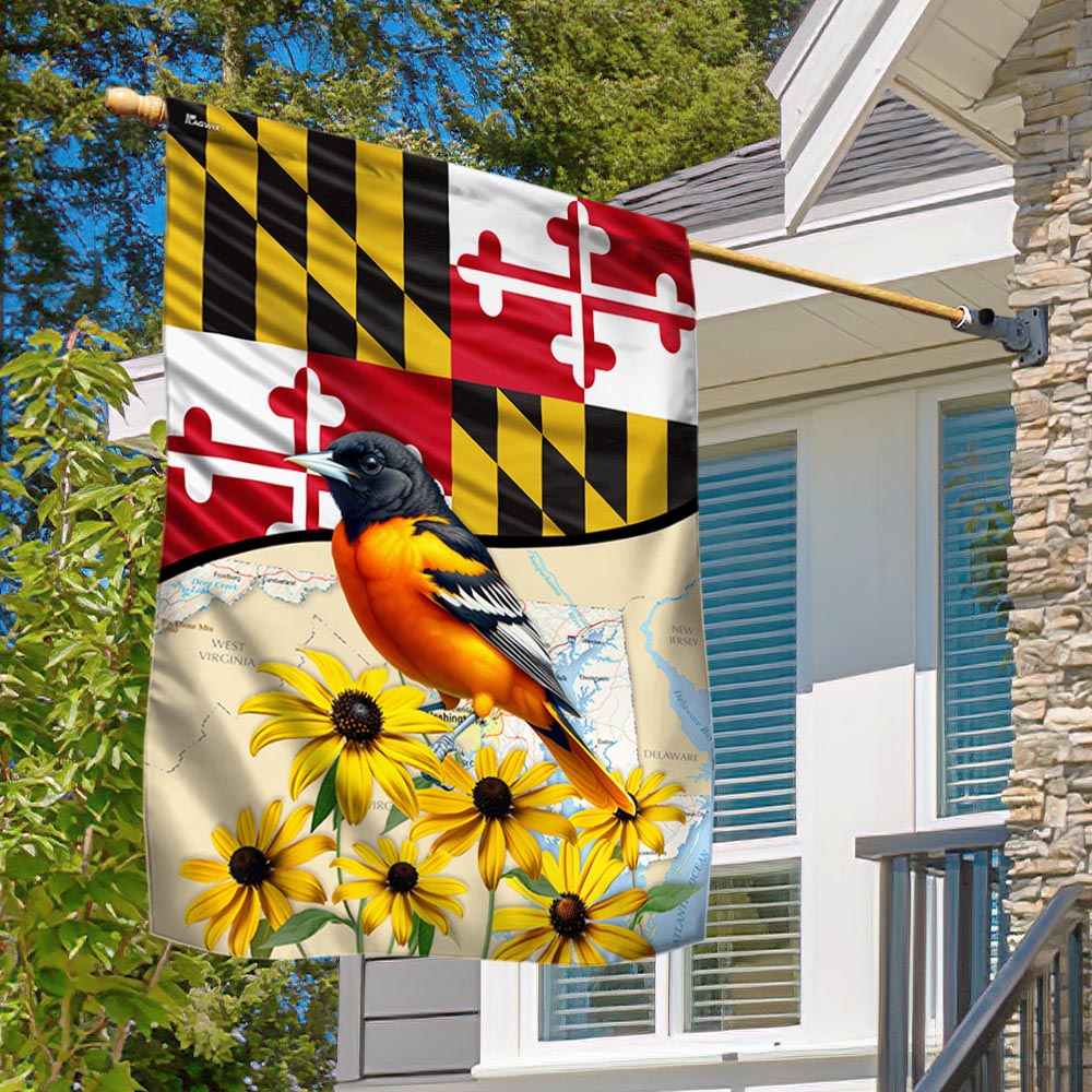 Maryland Black-eyed Susan Flower and Baltimore Oriole Bird Flag TPT745 ...