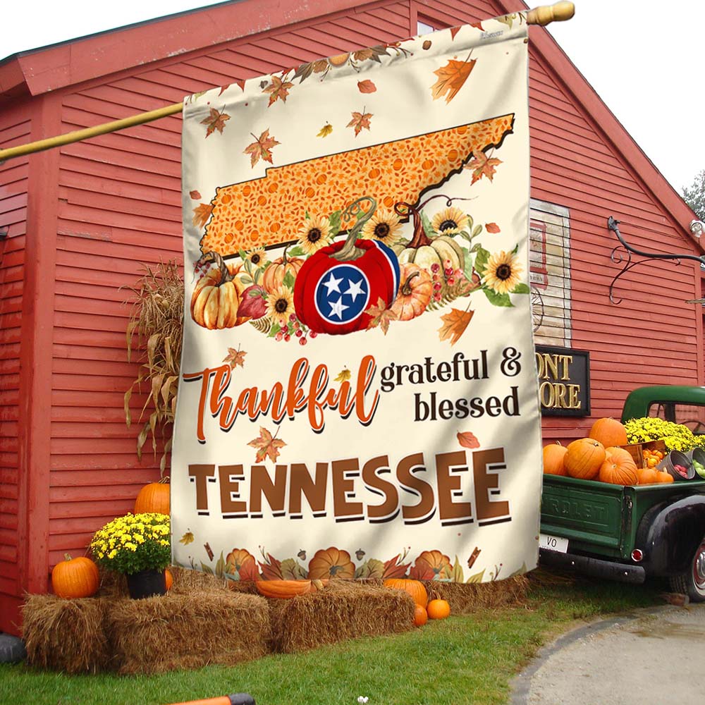 Thanksgiving Tennessee Flag Thankful Grateful And Blessed Halloween Pu ...
